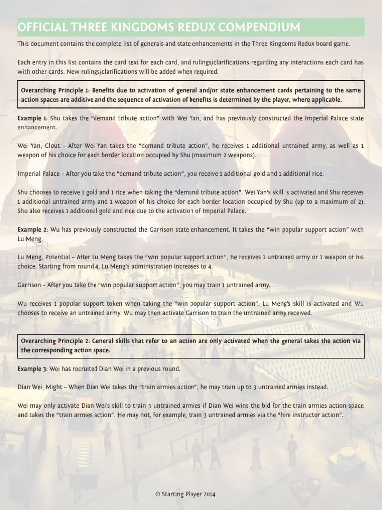 Three Kingdoms Redux Compendium Letter | PDF | Three Kingdoms