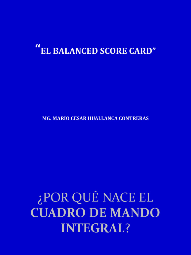 11° Clase Balanced Score Card | PDF | Business | Economias