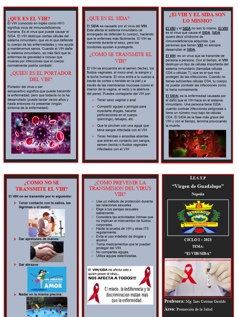 Triptico Del VIH | PDF | VIH / SIDA | VIH