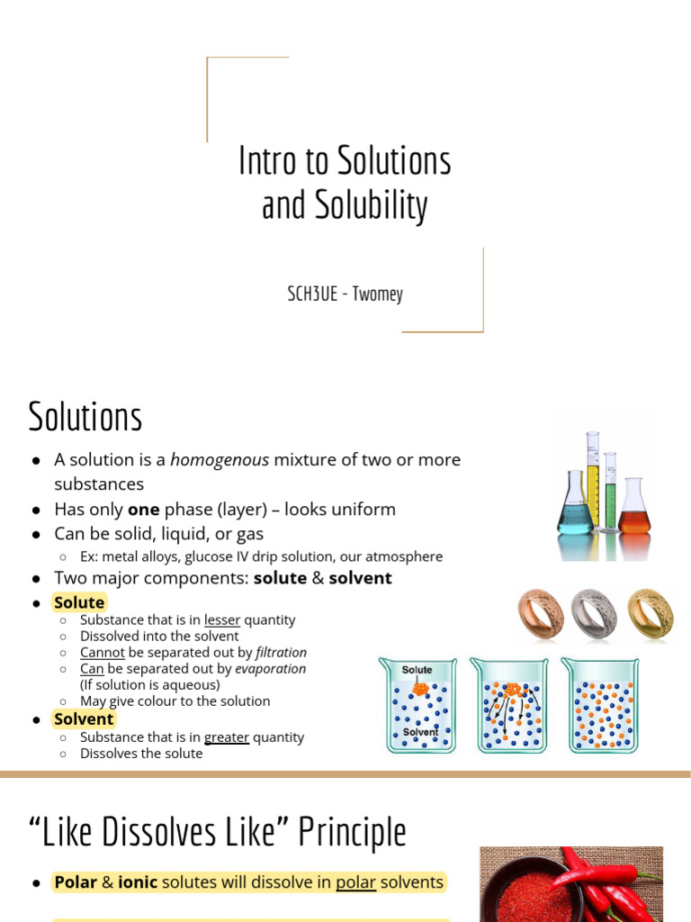 1 - Intro to Solutions & Solubility | Download Free PDF | Solubility ...