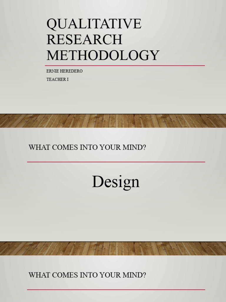 Qualitative Research methodology | Download Free PDF | Methodology | Qualitative Research