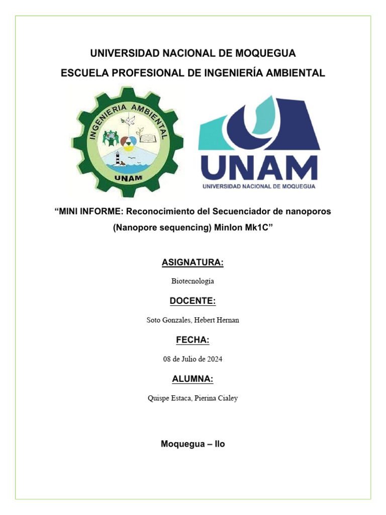 Secuenciador Portátil MinION Mk1C | PDF | Secuencia ADN | Adn