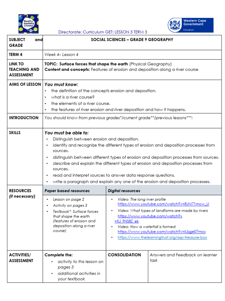 Erosion and Deposition in Rivers | PDF | River | Valley