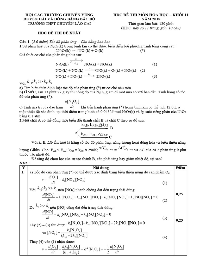 HDC de Thi Đề Xuất DHBB Hóa 11 | PDF