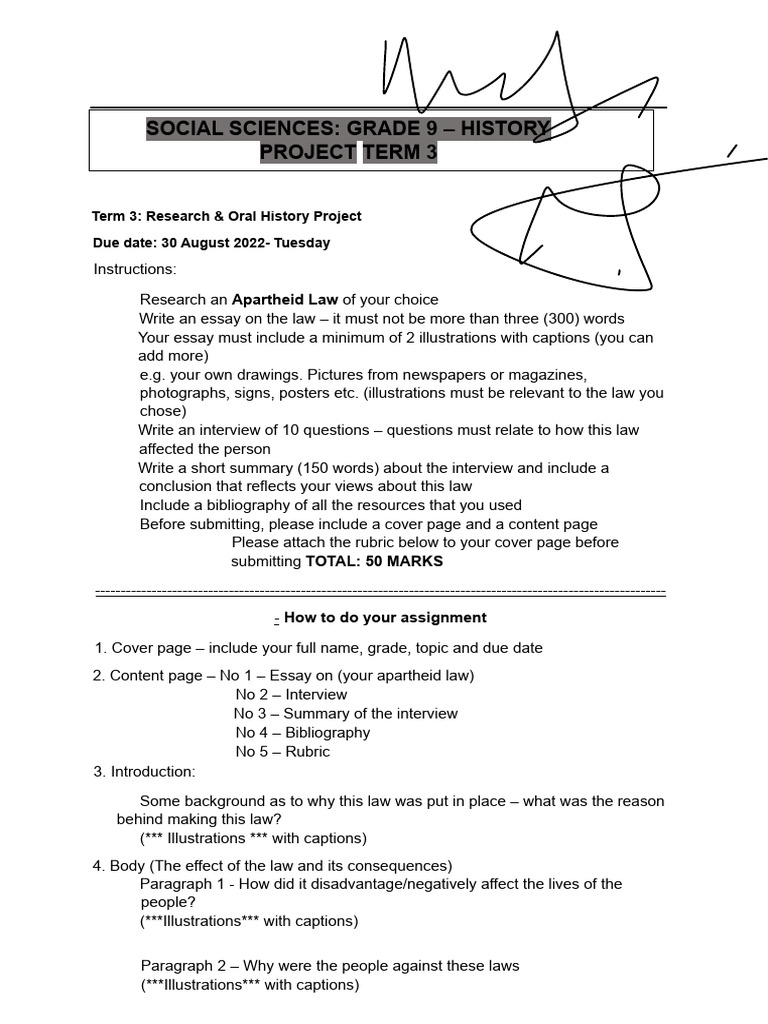 Grade 9 Oral History Project Term 32023 | PDF | Essays | Human Communication