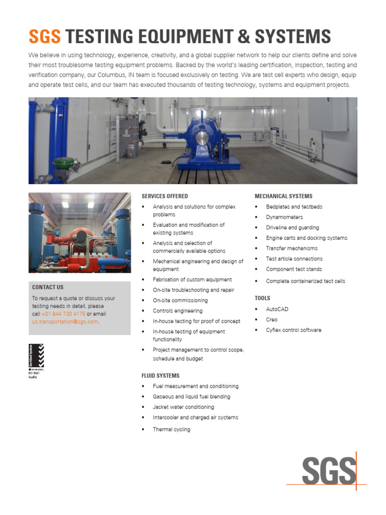 SGS TRP Columbus Testing Equip US EN | PDF | Engineering