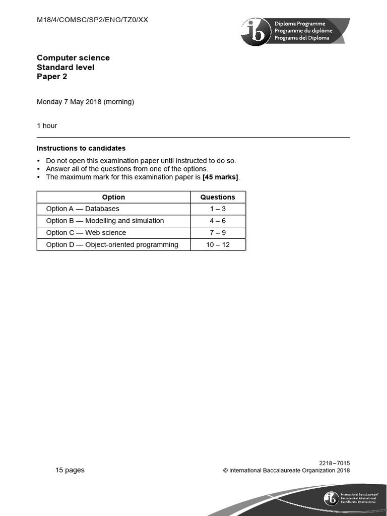 Computer Science Paper 2 SL | PDF | Websites | World Wide Web