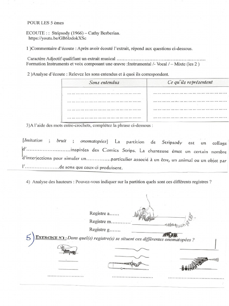 Classe de 5emes STRIPSODY 1 | PDF