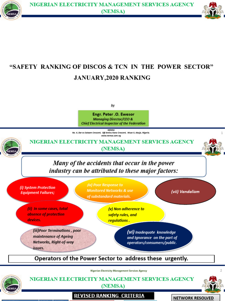Safety Ranking of Nigerian Power Sector | PDF | Electrical Engineering ...