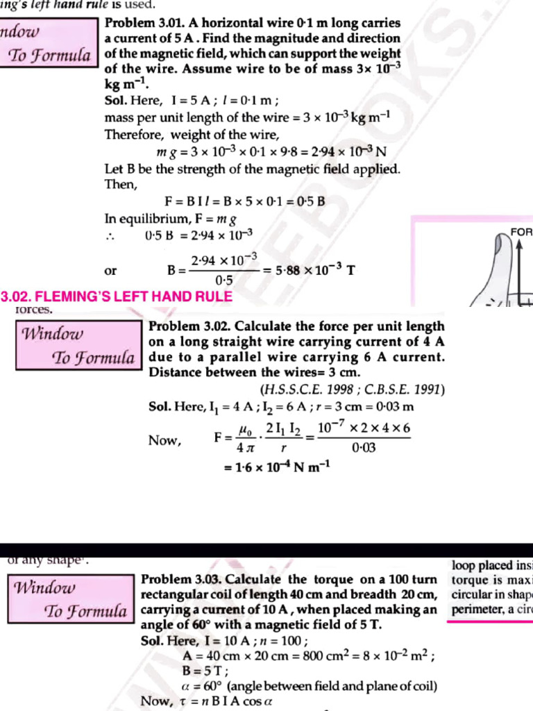 Force On A Current Numerical Problems | PDF | Materials Science | Quantity