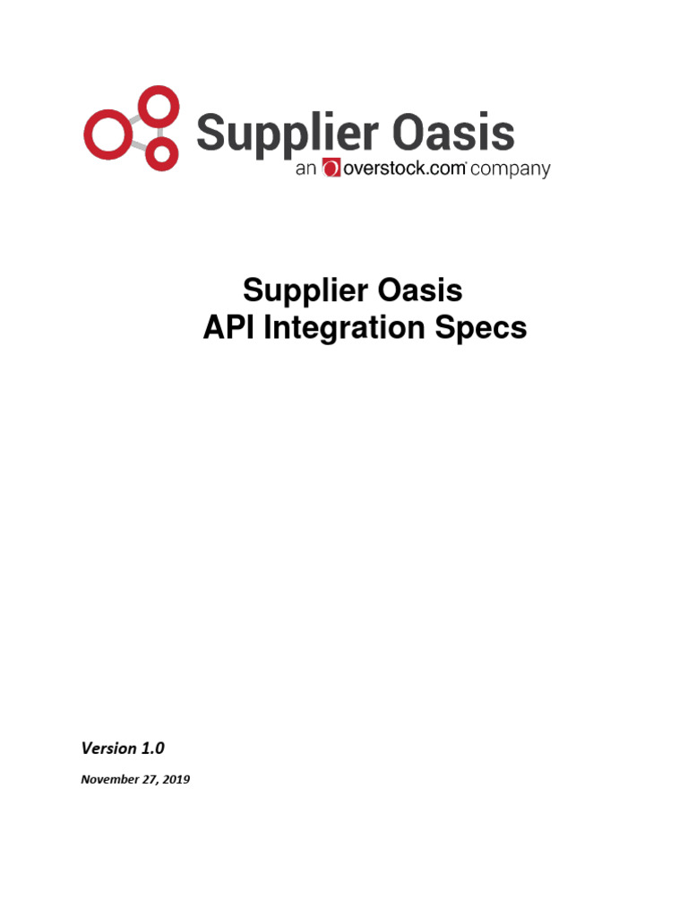 Supplier Oasis API Developer Guide - 1.0 | PDF | Computing | Communications Protocols