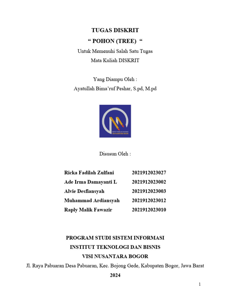 Pohon dalam Matematika Diskrit | PDF