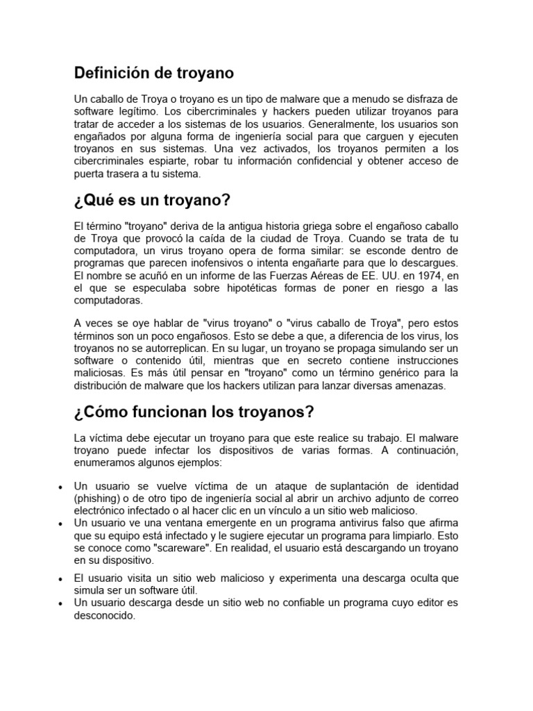Virus Troyano | PDF | Malware | Virus de computadora