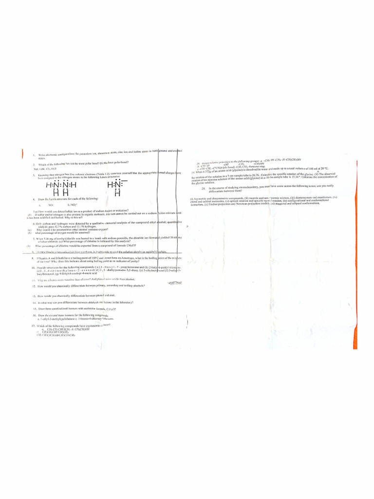 CHM 102 Assignment | PDF