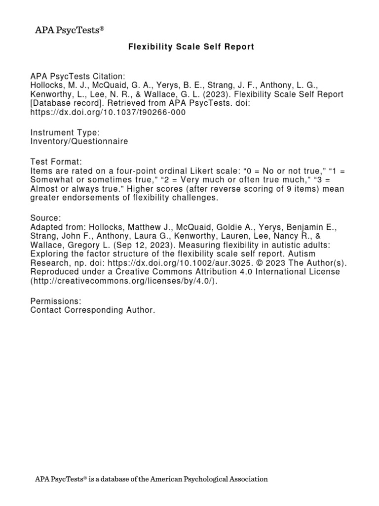 Flexibility Scale | PDF