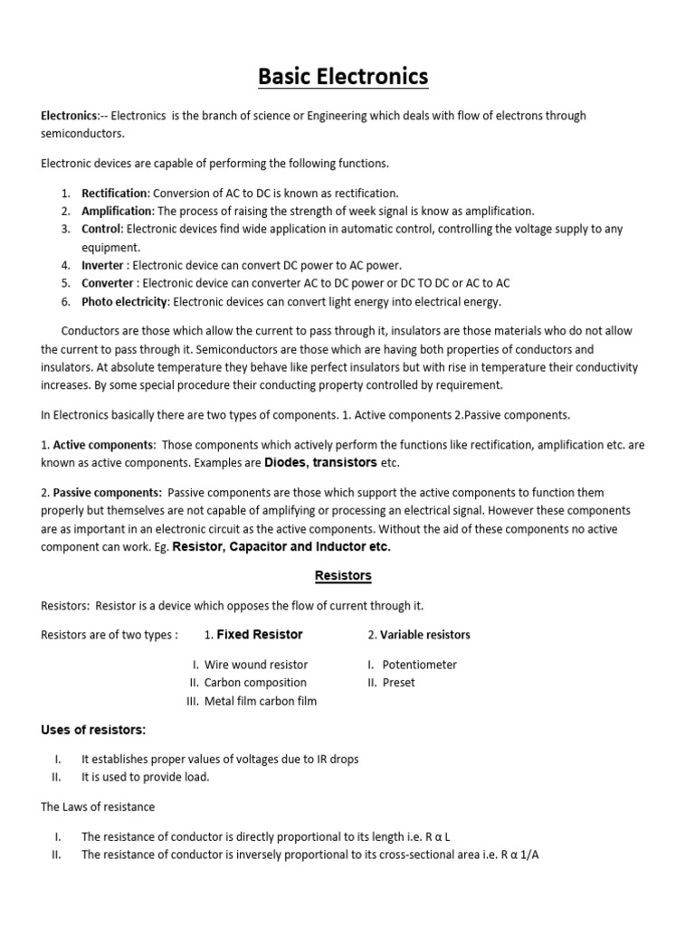 SL-13 Basic Electronics | PDF | Field Effect Transistor | Capacitor