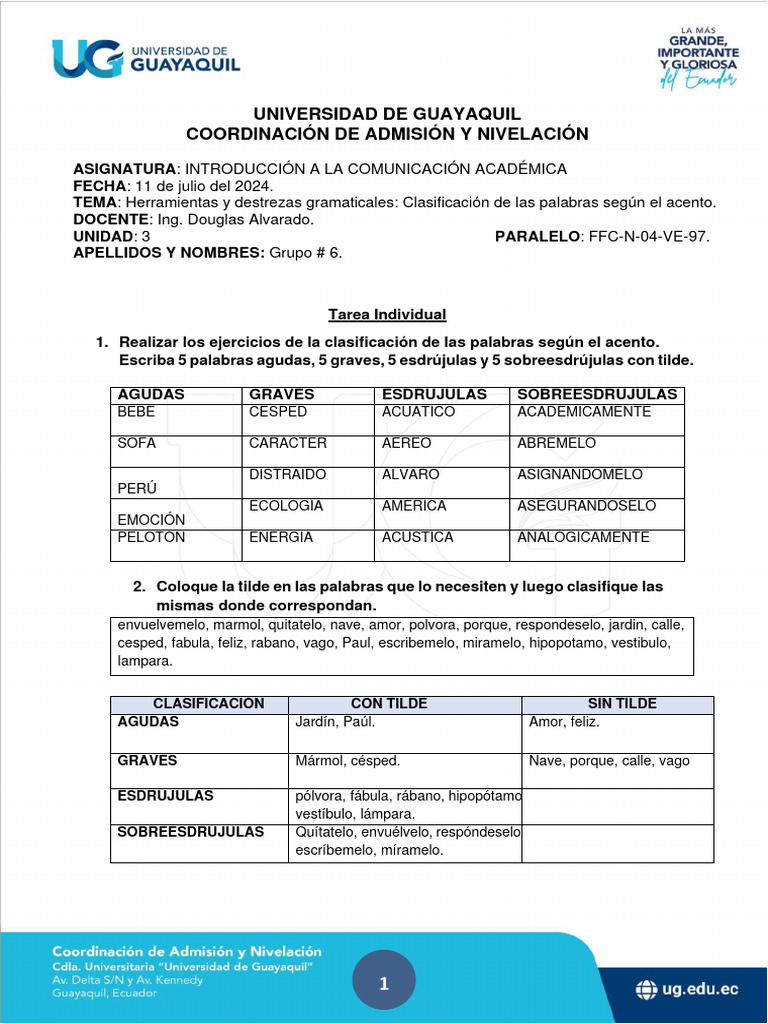 Tarea-u3-Clase 4 - s5. Grupo # 6 | PDF