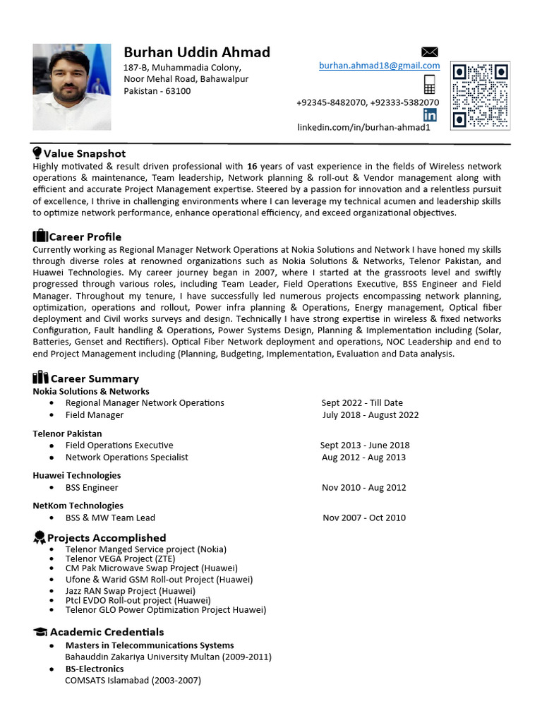 Burhan CV | PDF | Telecommunications | Information And Communications Technology