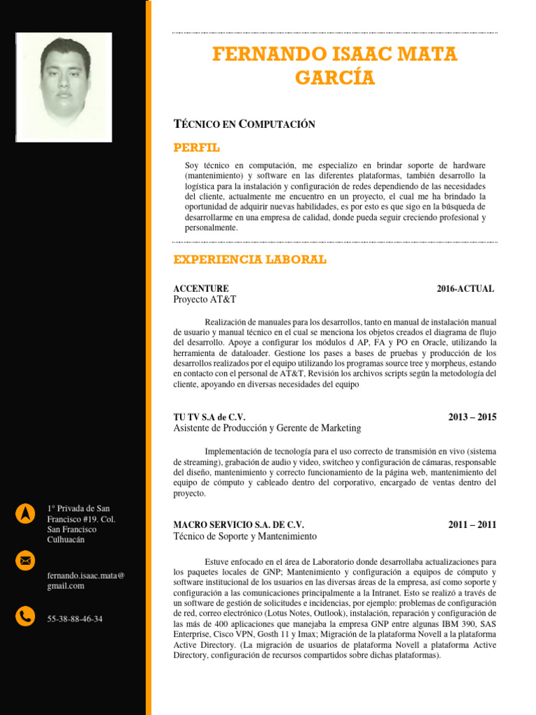 CV Fernando Mata García 2017 | PDF | Software | Informática