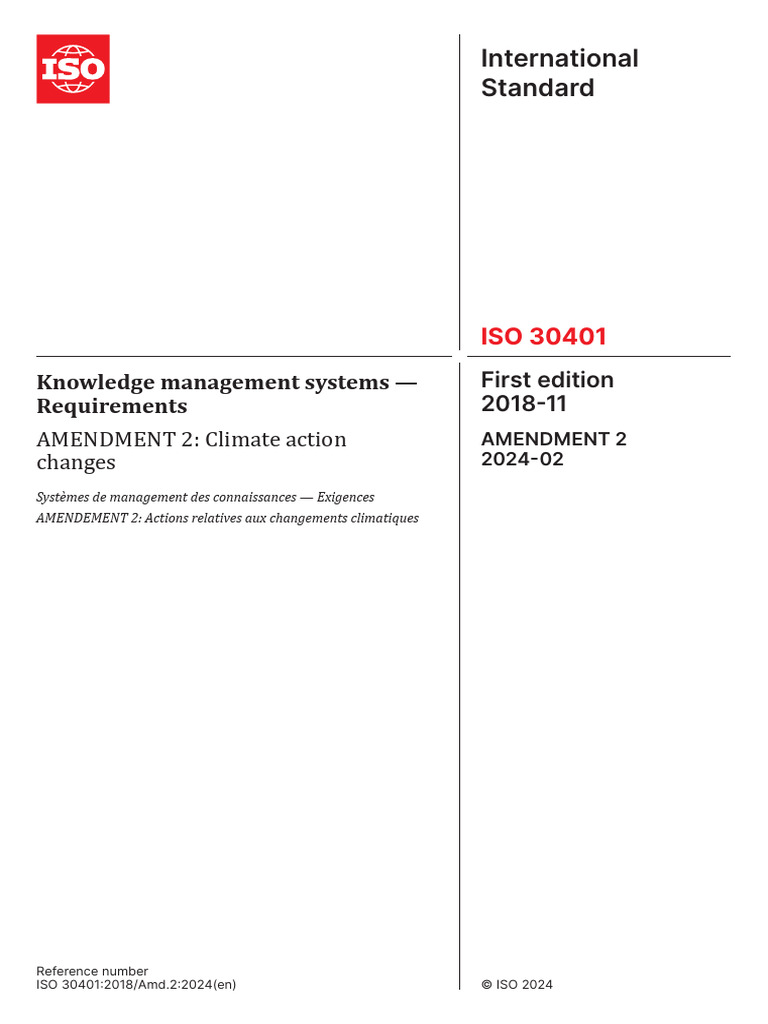 ISO 30401-2018 Amd2-2024 | PDF | International Organization For ...