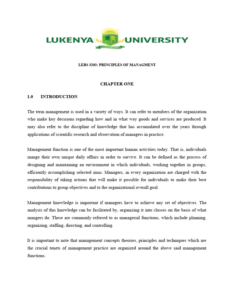 Principles of Management Notes | PDF | Knowledge | System