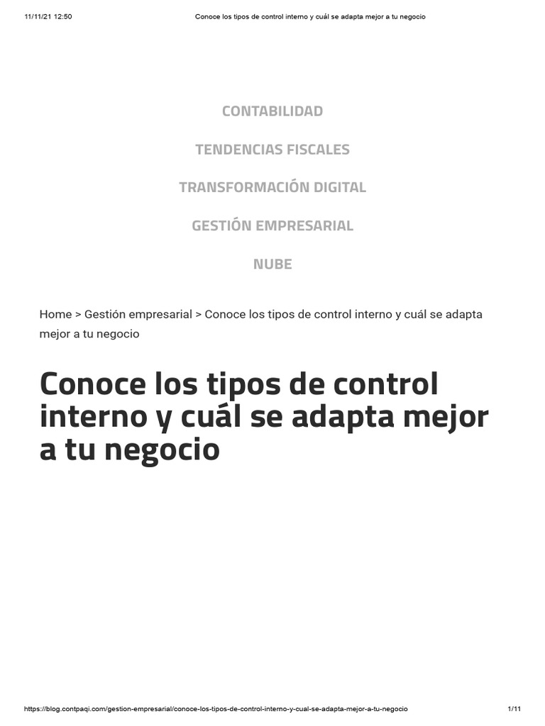 Conoce Los Tipos de Control Interno y Cuál Se Adapta Mejor a Tu Negocio ... Conoce Los Tipos de Control Interno y Cuál Se Adapta Mejor a Tu Negocio ...
