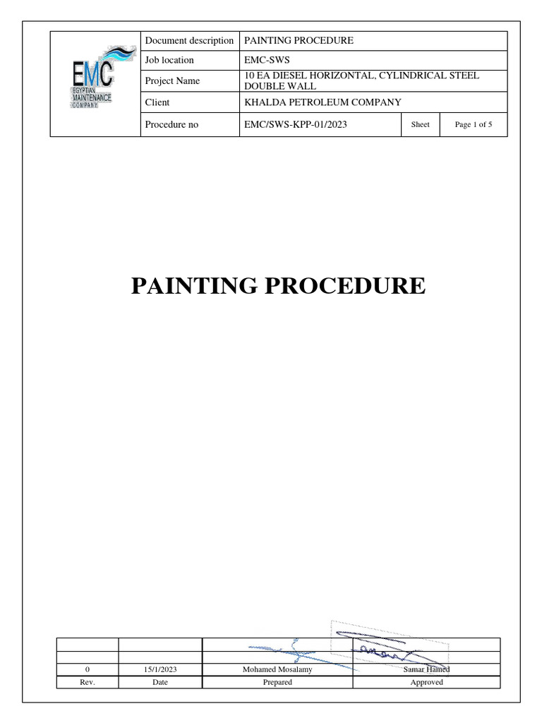 EMC PAINTING PROCEDURE | PDF | Paint | Paintings