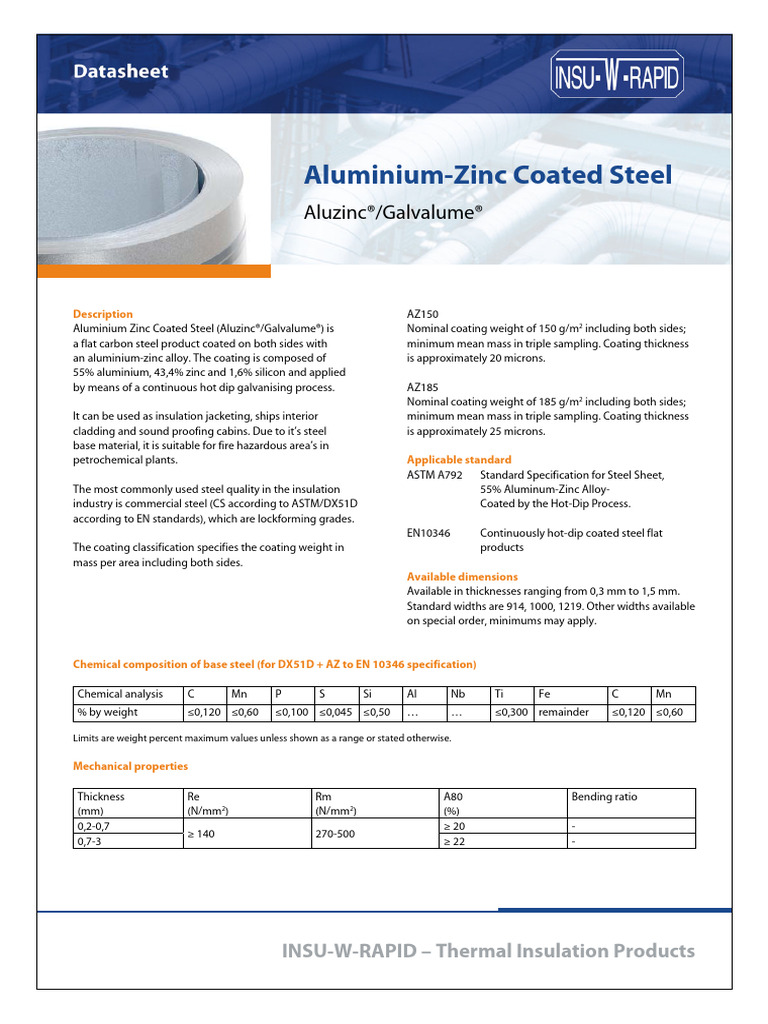 Aluminium-Zinc Coated Steel V1_1 | PDF | Sheet Metal | Secondary Sector ...