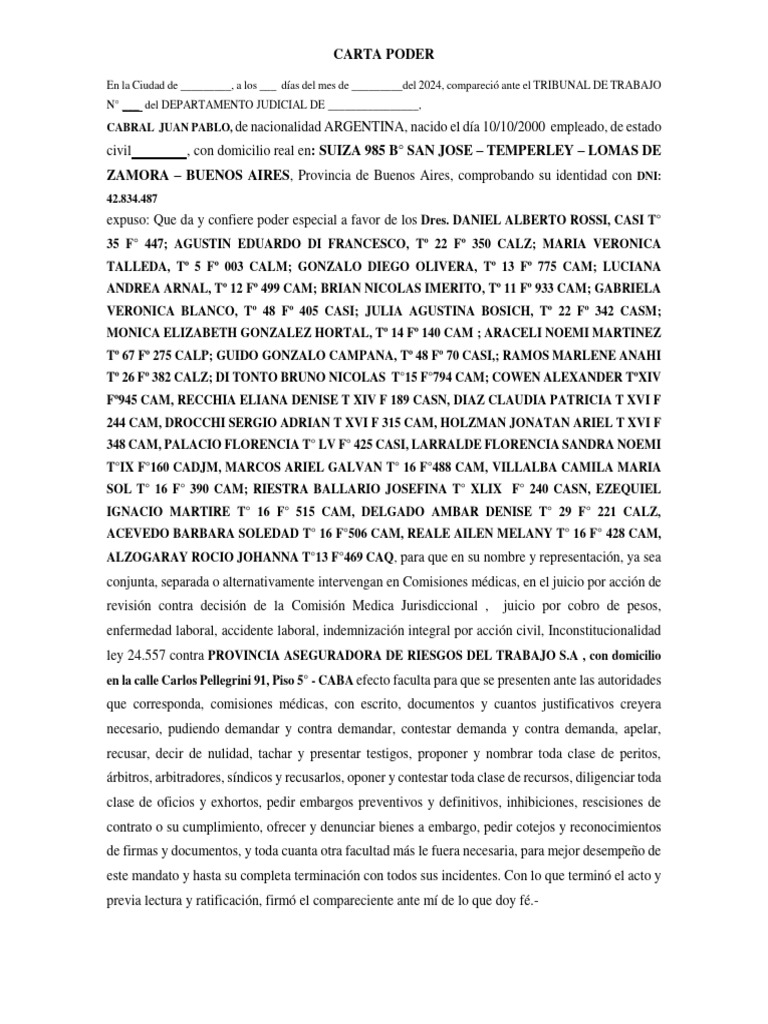 Carta Poder | PDF