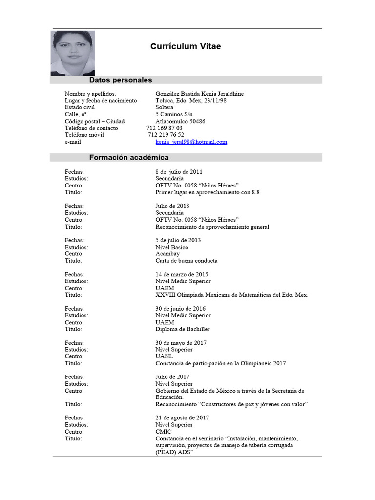 Curriculum Kenia Gonzalez | PDF | Software de la aplicacion | Informática