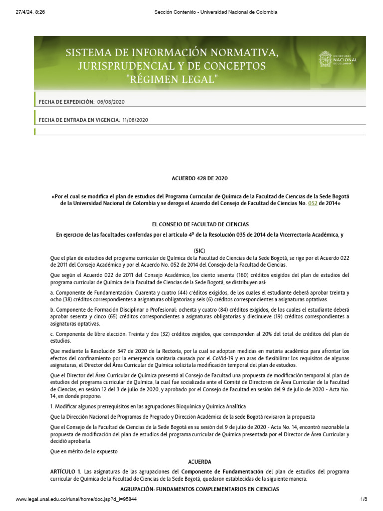 Plan De Estudios Quimica Pdf Química Analítica Química