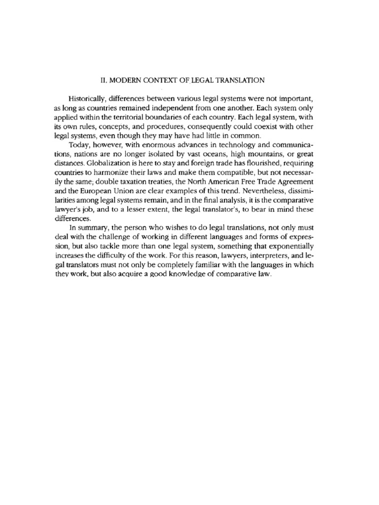 Modern Context of Legal Translation | PDF
