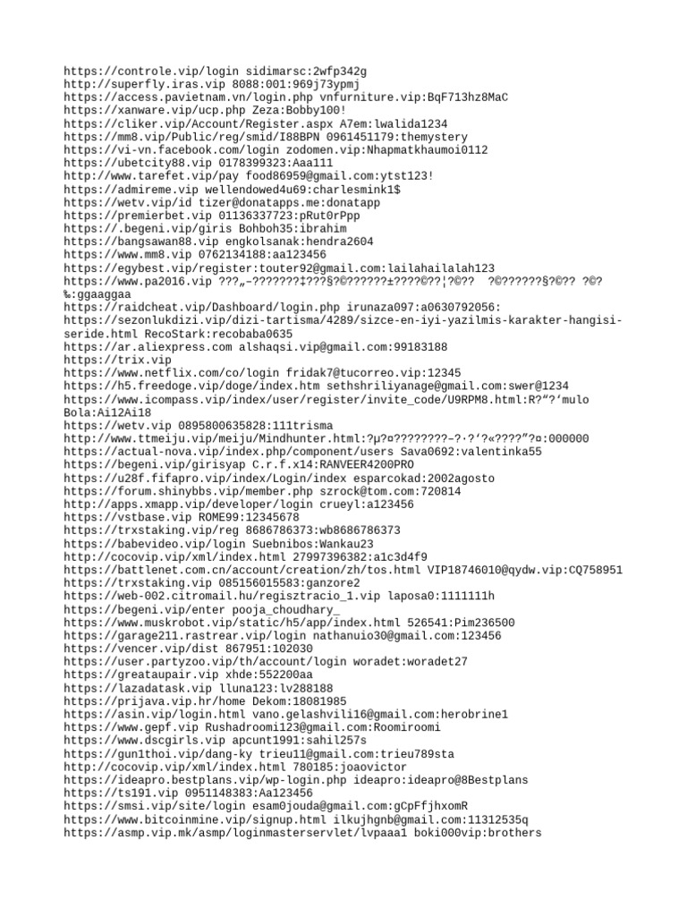 180k .Vip - Ulp List by Chycky | PDF