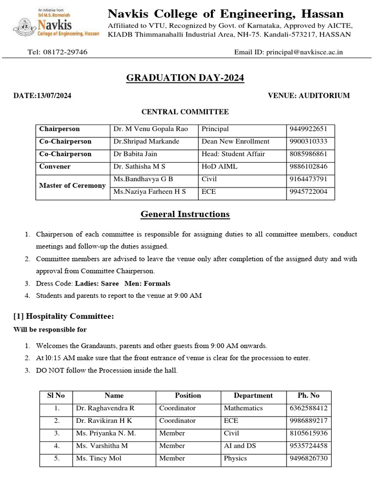Graduation Day 2024 Details | PDF