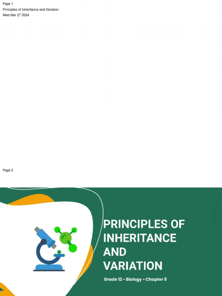 Principle of Inheritance Session | PDF