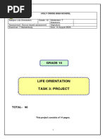 Grade 10 Life Orientation Task 1 Memo | PDF | Self Esteem | Gender