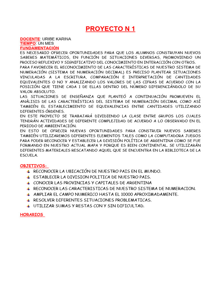 Proyecto N 1 Escu 1 | PDF | Números | Mapa