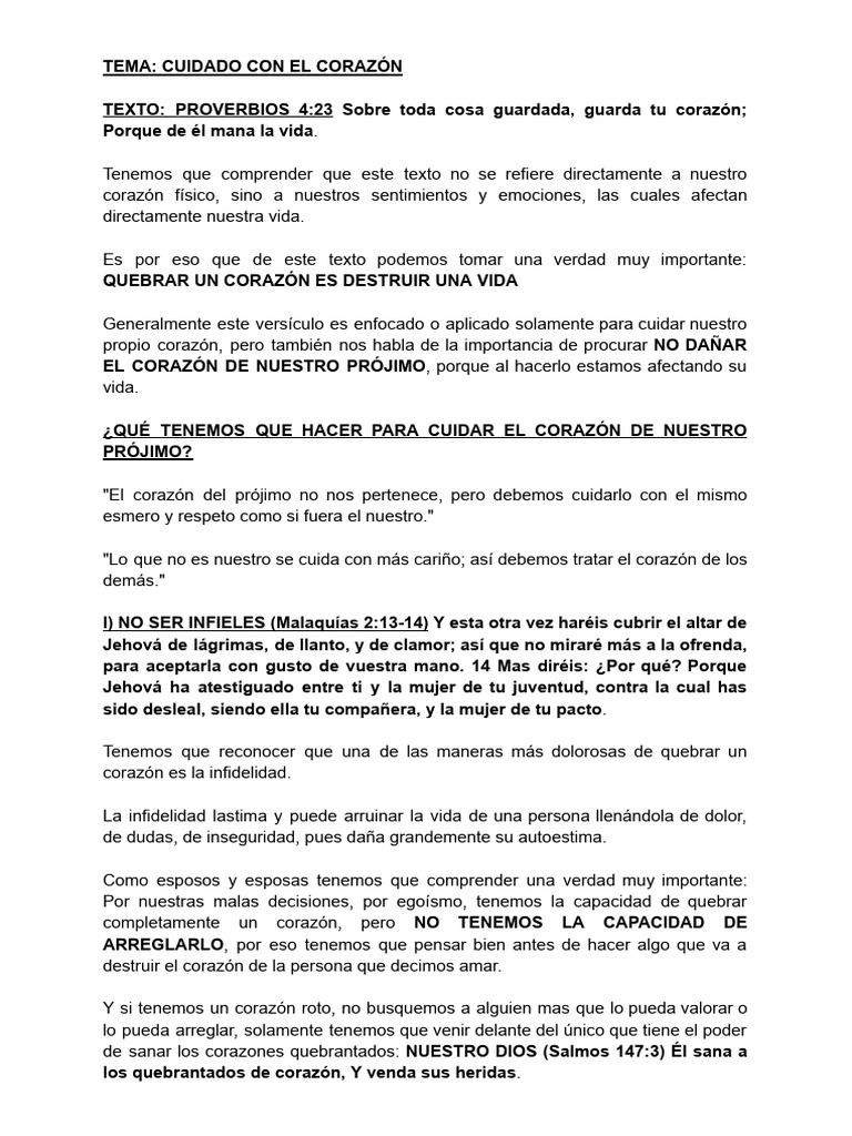 Cuidado Con El Corazon | PDF | Verdad