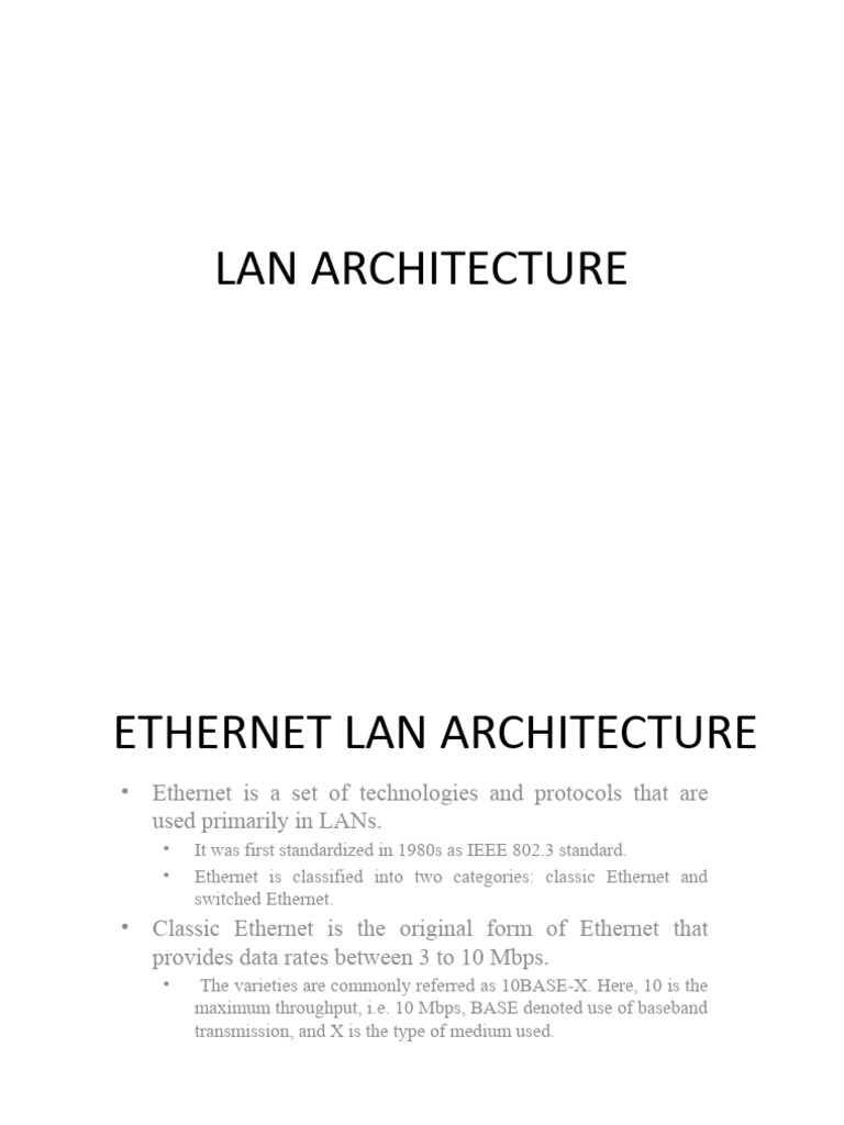 Lan Architecture Pdf Ethernet Computer Network