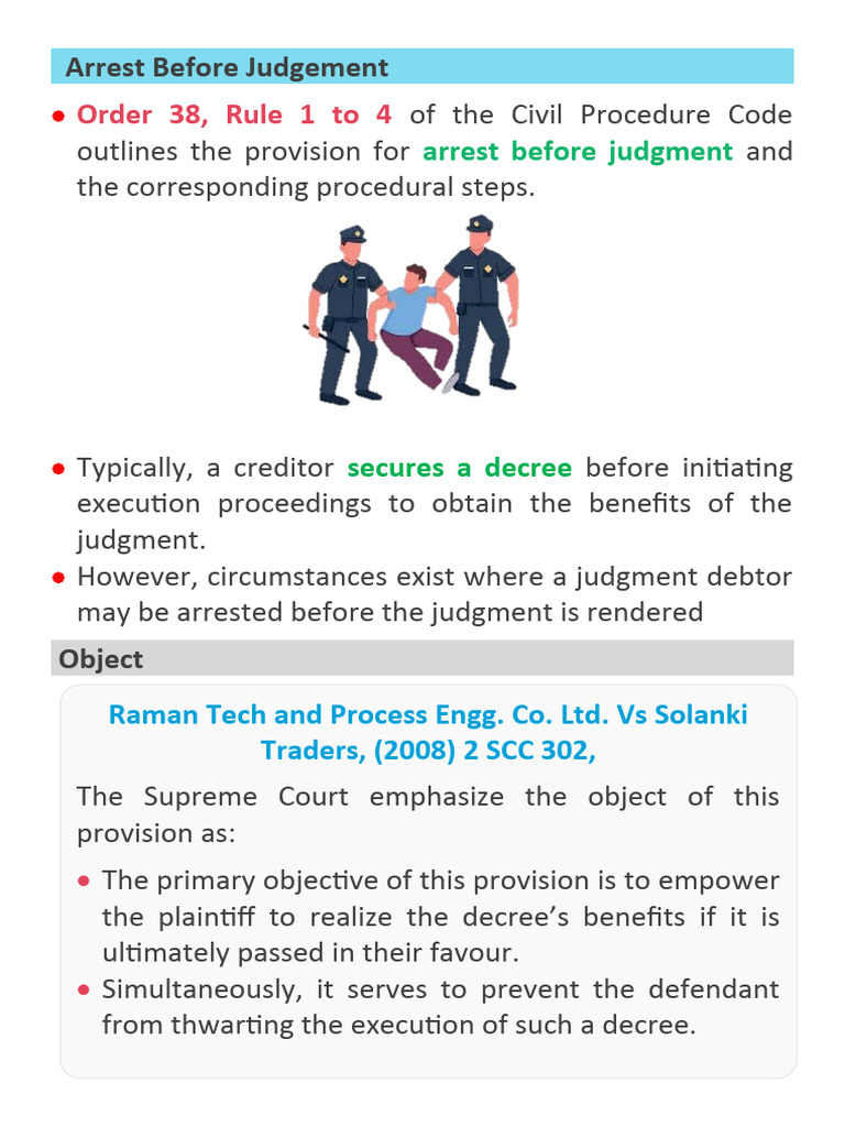Arrest Before Judgement | PDF | Judgment (Law) | Lawsuit