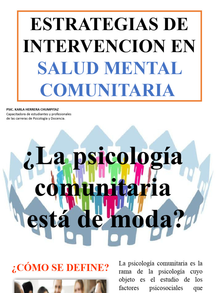 Estrategias de Intervencion en Salud Mental Comunitaria | PDF | Suicidio | Sicología