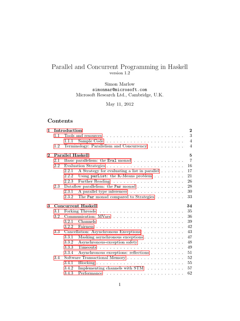 Parallel and Concurrent Programming in Haskell - PDF | PDF | Cluster Analysis | Parallel Computing