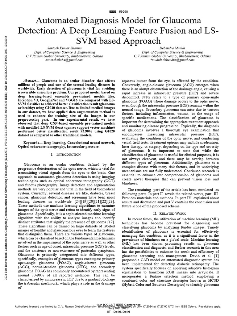Automated Diagnosis Model For Glaucoma Detection A Deep Learning ...