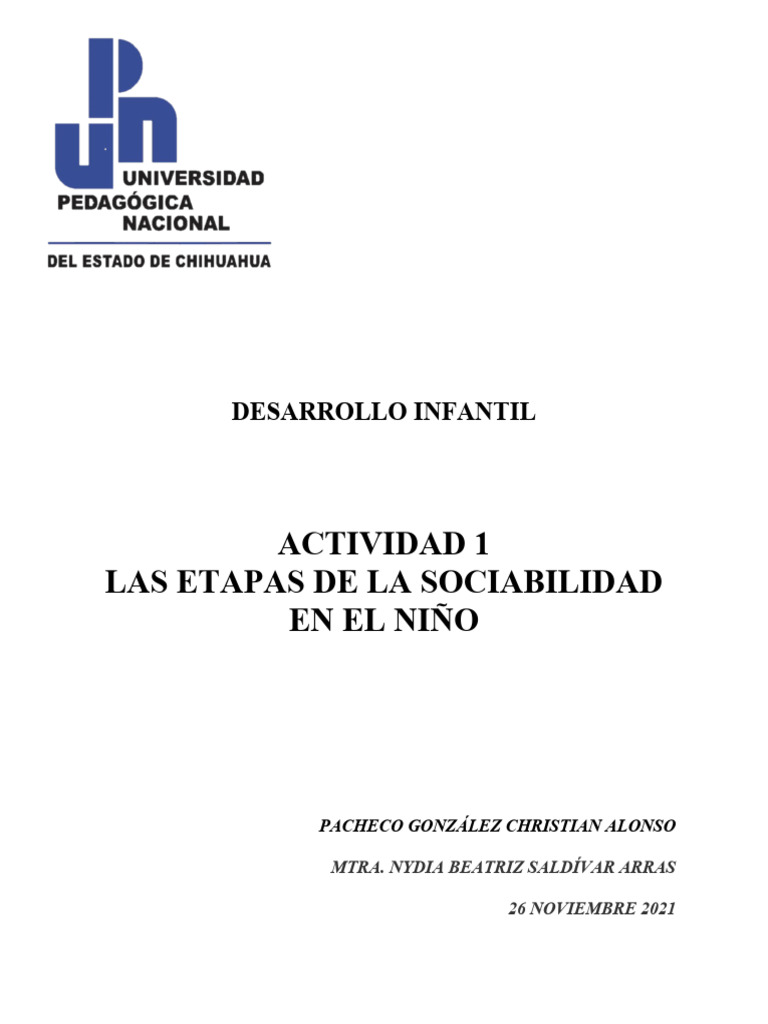 Etapas de Sociabilidad en Niños | PDF | Sicología | Pedagogía