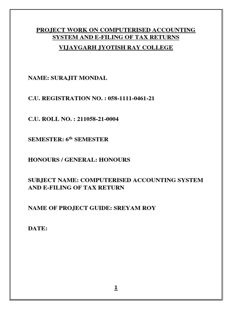 Computerized Accounting & Tax E-Filing Guide | PDF | Tax Deduction | Taxes
