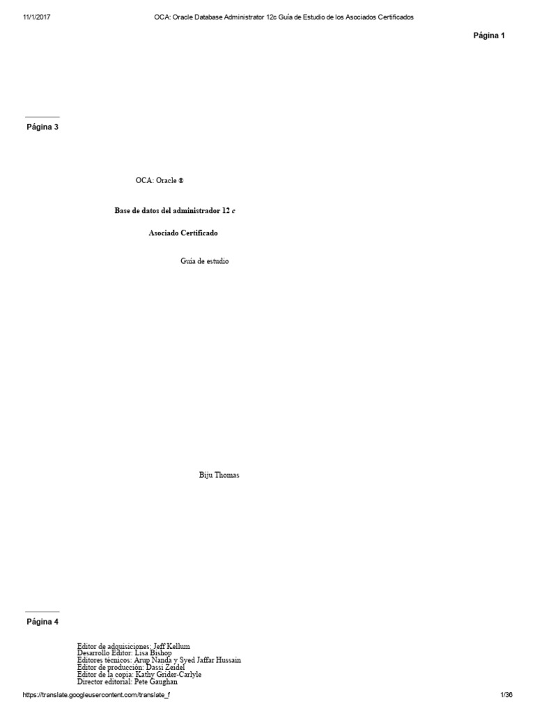OCA - Oracle Database Administrator 12c Parte 1 | PDF | Bases de datos ...