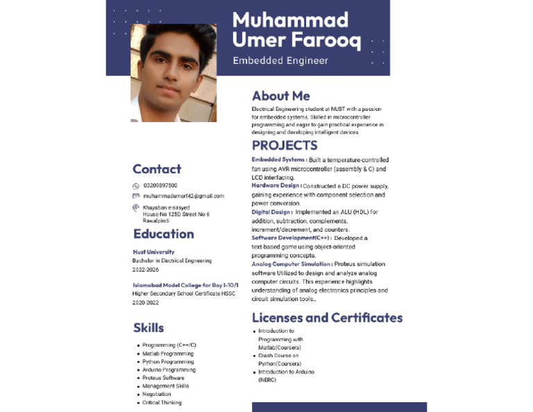 Muhammad Umer Farooq Resume | PDF