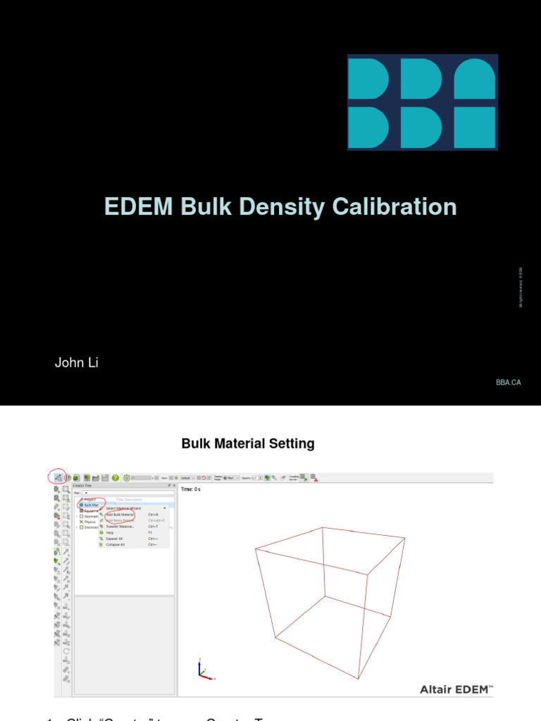 EDEM Step by Step Instruction - Bulk Density Calibration | PDF ...
