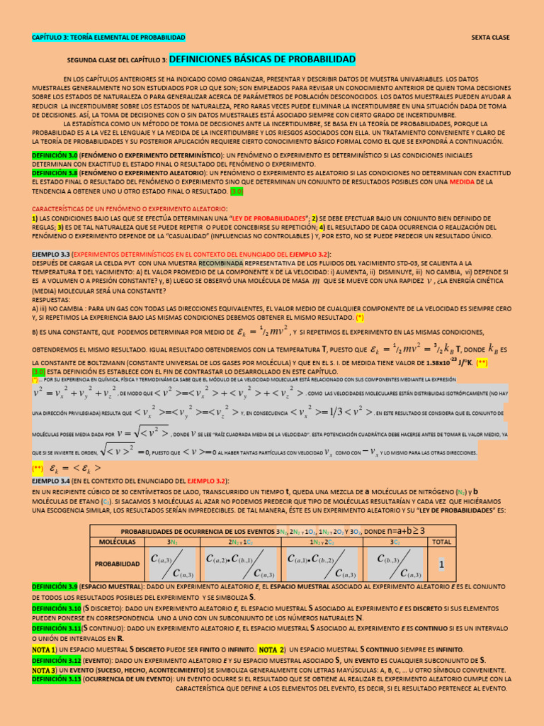 Definiciones Básicas de Probabilidad | PDF | Teoría de probabilidad ...