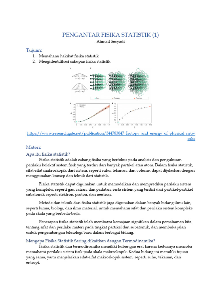 Pengantar Fisika Statistik | PDF | Sains & Matematika